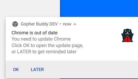 Gopher Buddy - What Does the Chrome End-User See? – Help Center